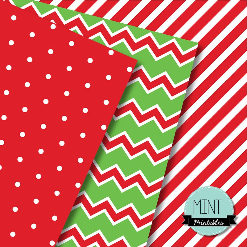Christmas Scrapbooking Paper Christmas Digital Paper Red - Etsy