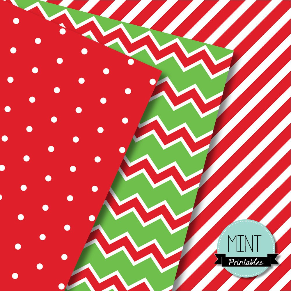 Christmas Scrapbooking Paper Christmas Digital Paper Red | Etsy