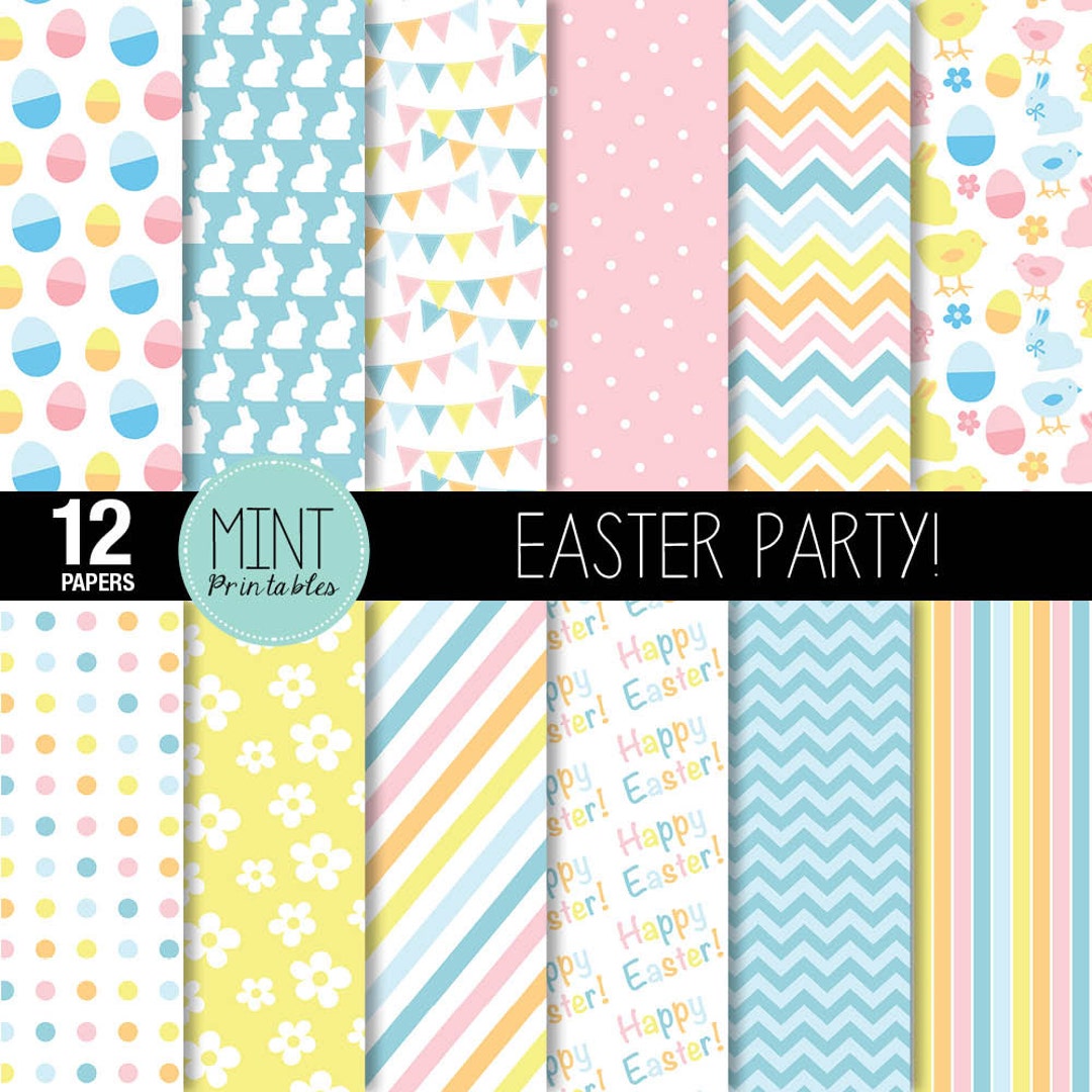 Easter Digital Paper, Easter Printable Sheets, Easter Eggs, Easter ...