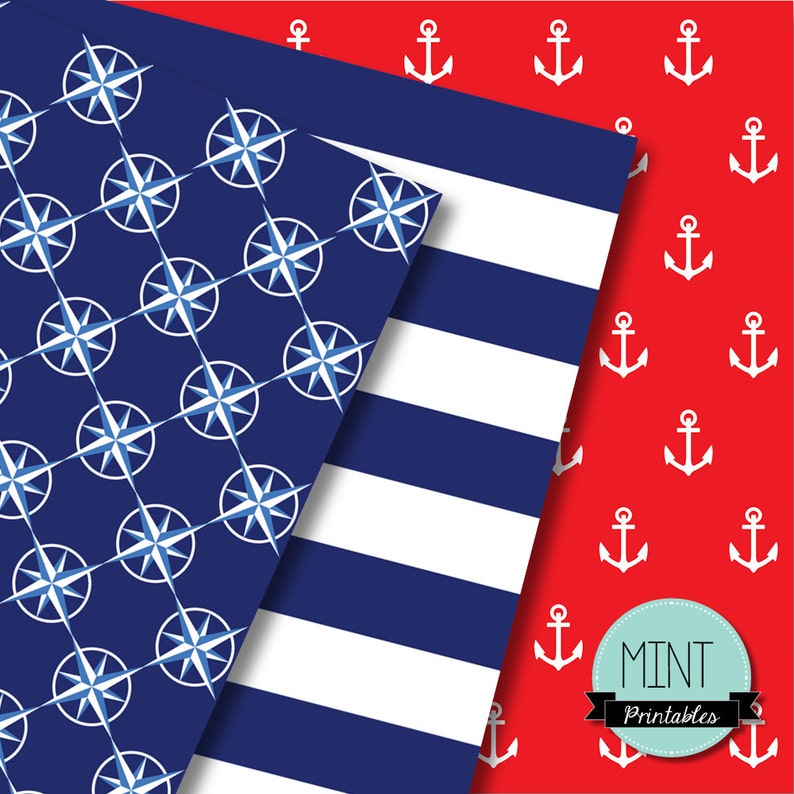 Nautical Digital Paper Anchor Scrapbooking Paper Anchors - Etsy
