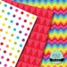 Rainbow Digital Paper, Bright Rainbow Colored Scrapbooking Paper ...