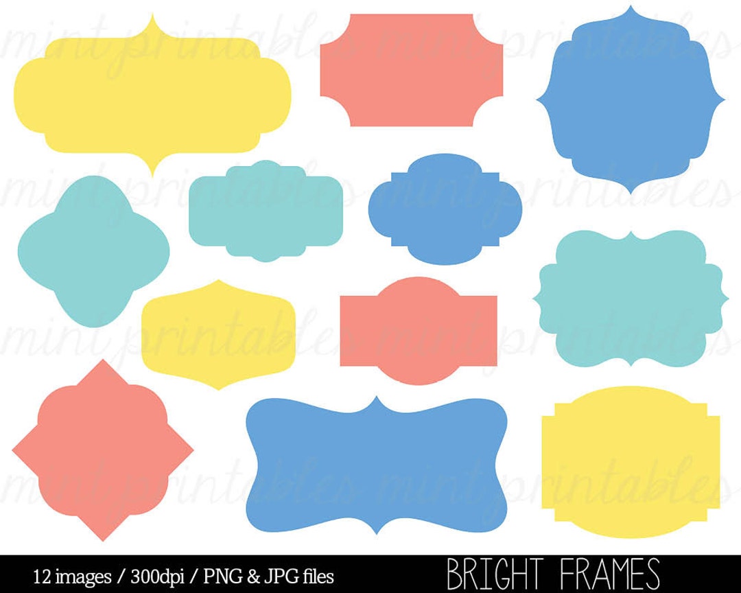 Frame Borders Clip Art Clipart, Digital Labels, Tags, Decorative Frames ...