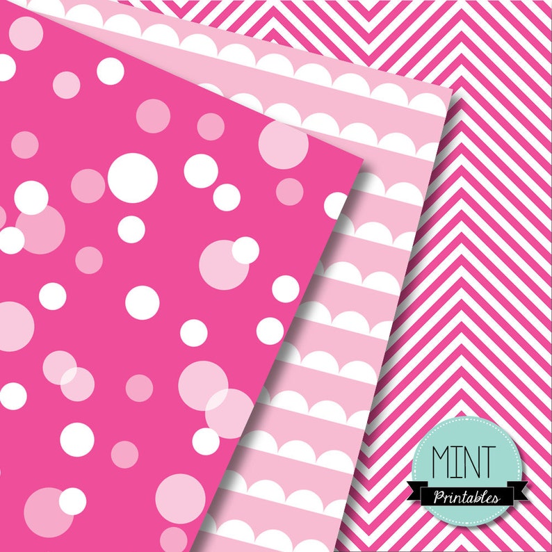 Pink Digital Paper Scrapbooking Paper Patterned Printable - Etsy