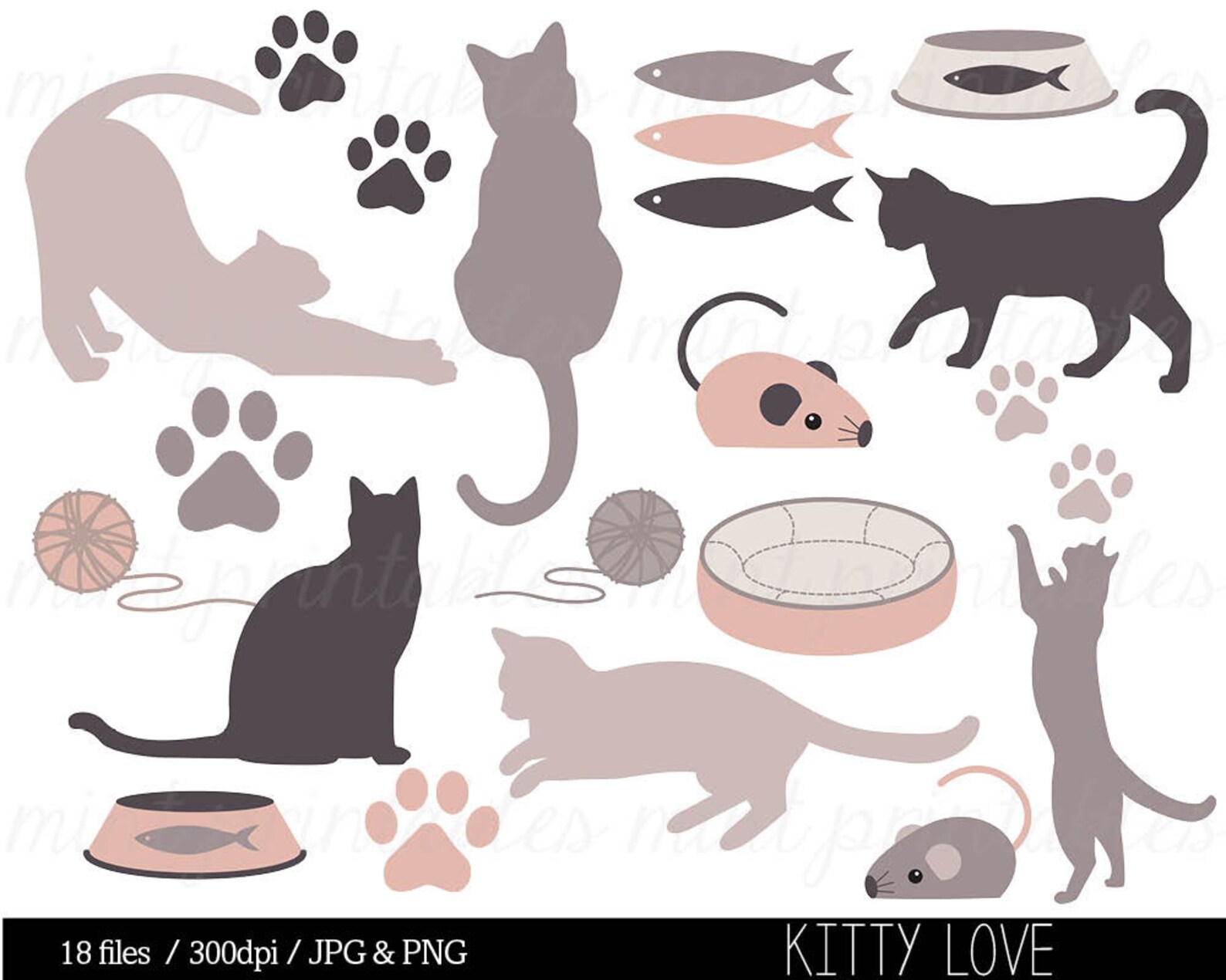 Cat Kitten Clipart Clip Art, Animal Clipart, Cat Silhouette Clipart ...