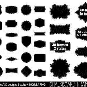 Chalkboard Frame Borders Clip Art Clipart, Decorative Labels, Tags ...