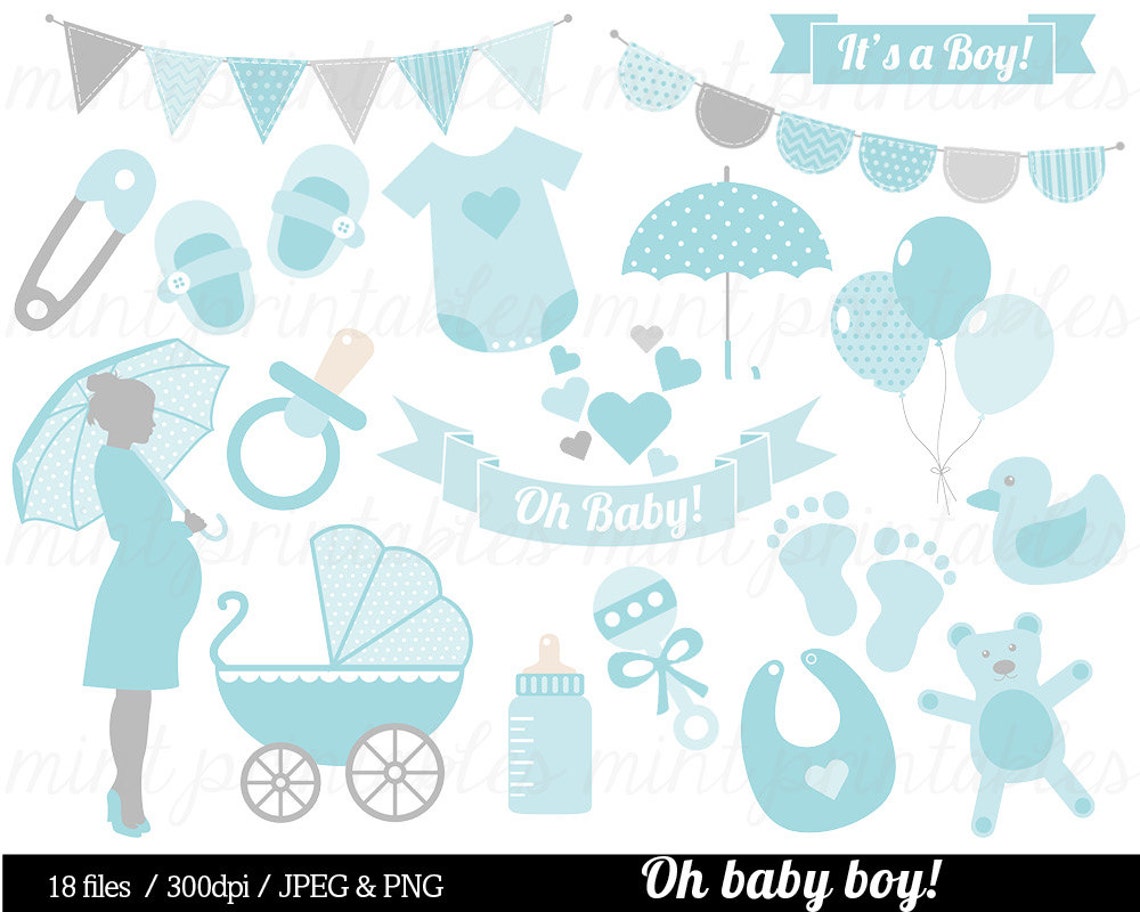 Baby Boy Shower Clipart Baby Clipart Baby Clip Art - Etsy