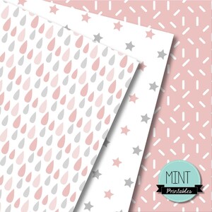 Pink Baby Girl Digital Paper, Pink Baby Shower Scrapbooking Papers ...