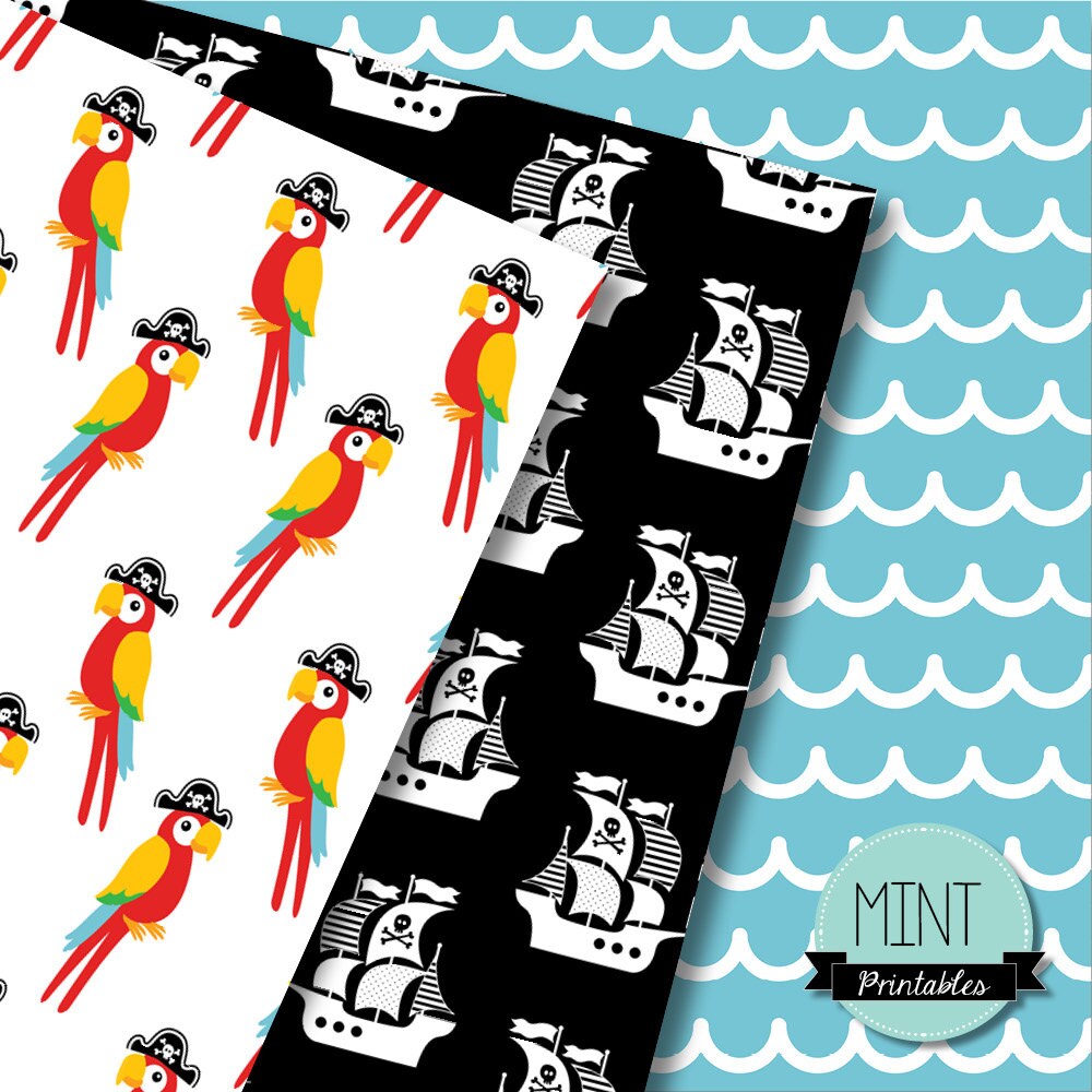Pirate Digital Paper Pirates Scrapbooking Paper Pirate - Etsy