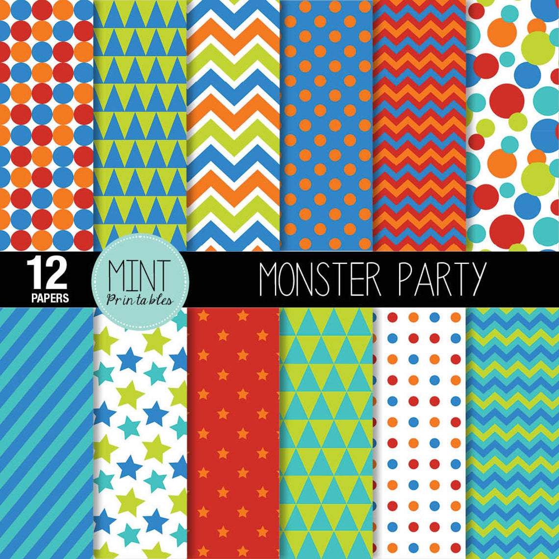 Digital Paper Birthday Party Invitation Scrapbooking Papers - Etsy