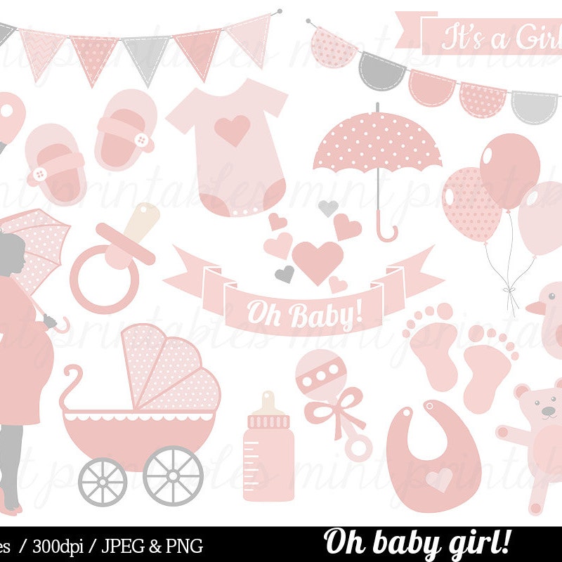 Baby Girl Clip Art - Etsy
