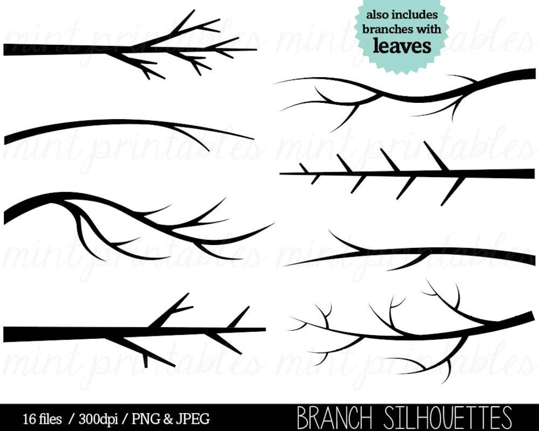 Branch Clipart, Tree Branch Silhouette Clip Art, Tree Branches, Tree ...