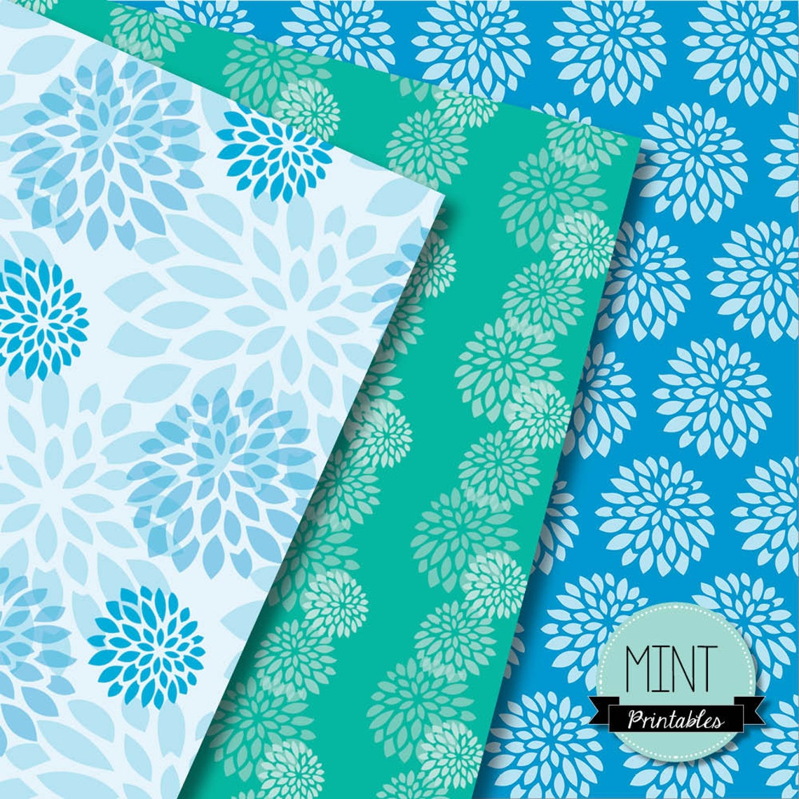 Scrapbooking Paper Digital Paper Flowers Flower Floral | Etsy