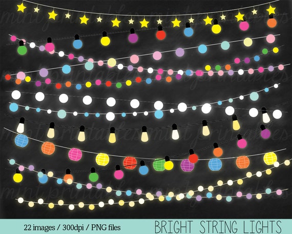 Colored Christmas Lights Clip Art