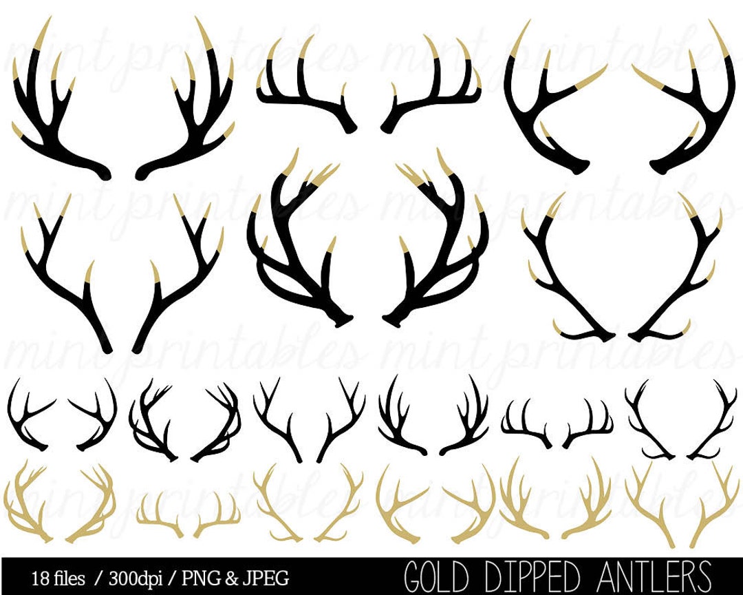 Antler Clipart, Antler Silhouette Clip Art, Stag, Reindeer Antler ...