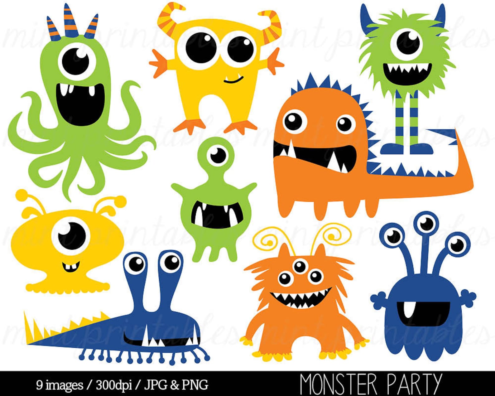 Monster Clipart Monsters Clip Art Birthday Clipart Monster - Etsy