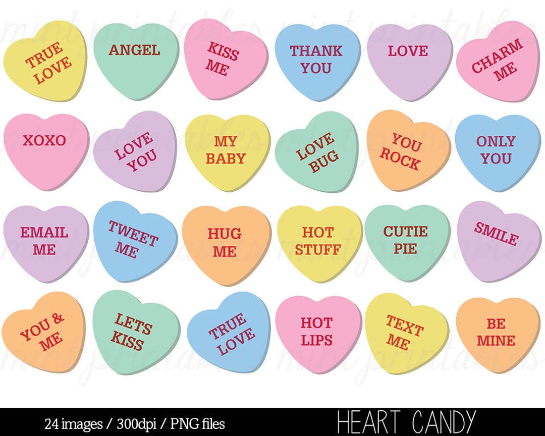 Heart Clipart, Heart Candy Clip Art, Sweethearts Candy Clipart ...