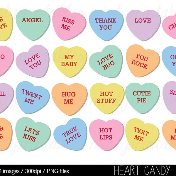 Sweetheart Candy Clipart - Etsy