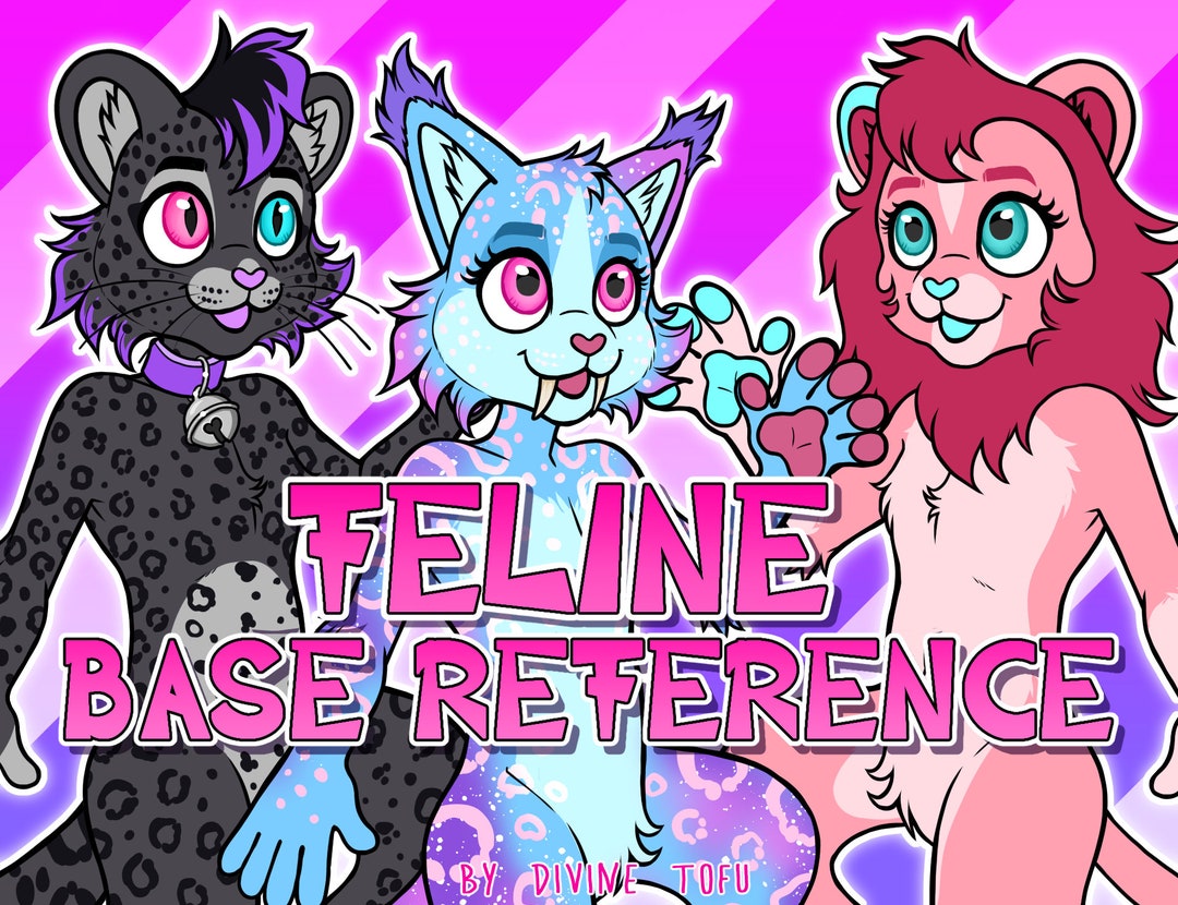 Feline/cat Base Reference Sheet Male/female - Anthro Furry Art / Instant Download - Etsy