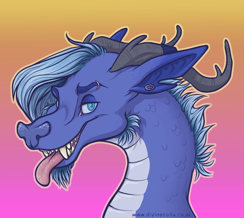 Headshot Furry / Anthro / Fursona Con Badge Custom Art | Etsy