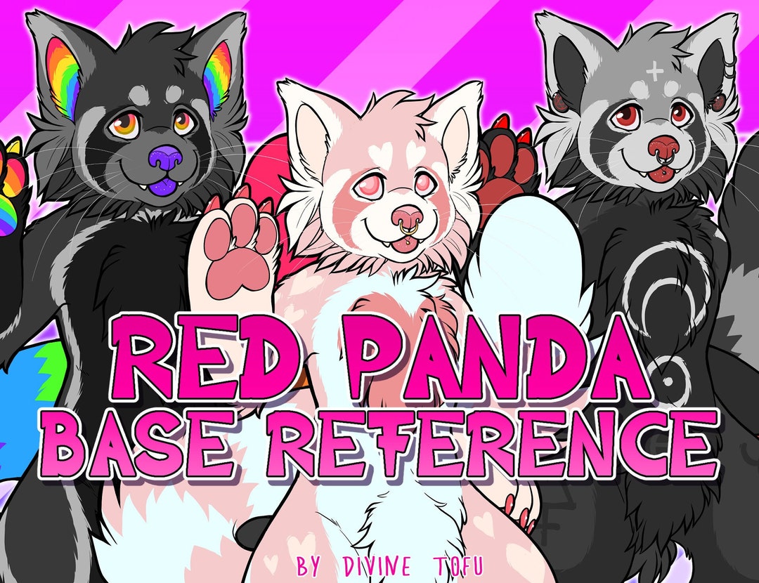 Red Panda Base Reference Sheet Male/female - Anthro Furry Art / Instant ...