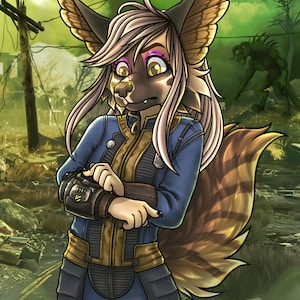 YCH Fallout Vault Dweller - Furry / Anthro / Fursona Con Badge - Custom ...