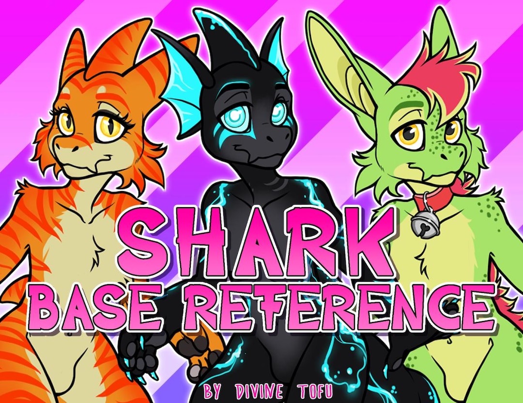 Shark Base Reference Sheet Male/female/genderless/kobold Anthro Furry ...
