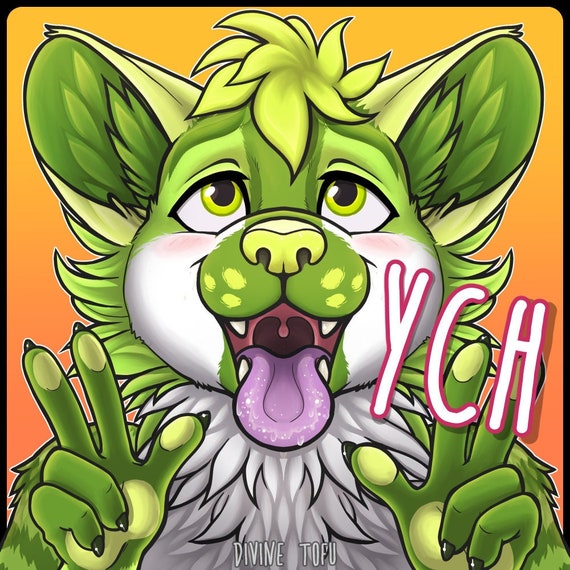 NEW YCH Peace Sign Furry / Anthro / Fursona Con Badge - Etsy