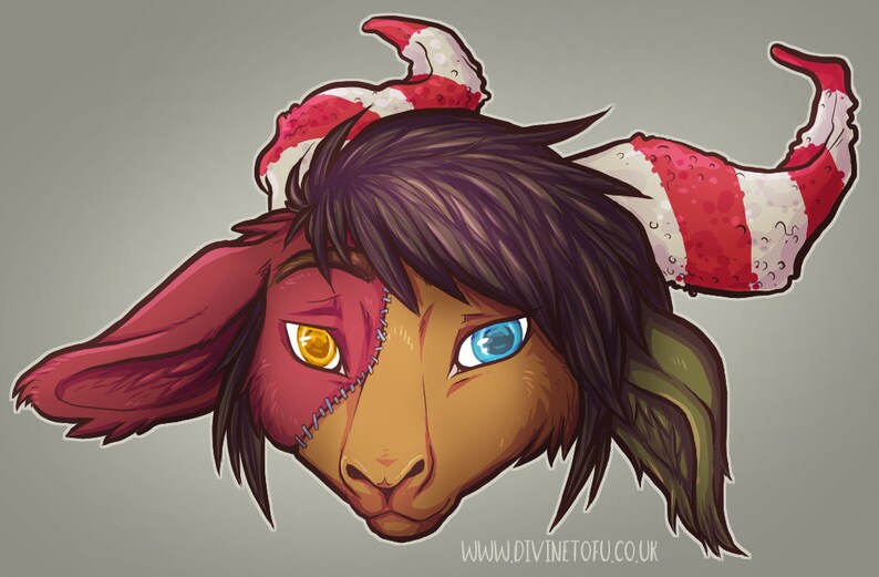 Headshot Furry / Anthro / Fursona Con Badge Custom Art | Etsy