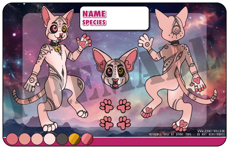 Feline/cat Base Reference Sheet Male/female - Anthro Furry Art ...