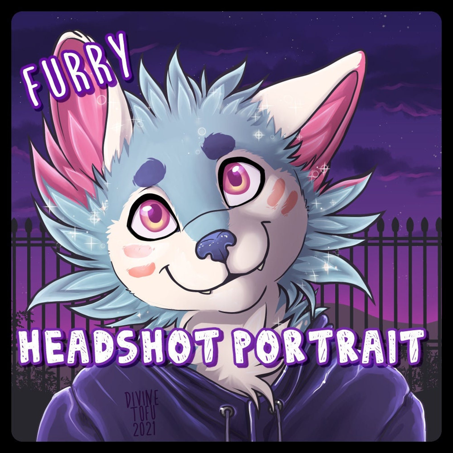 Headshot Furry / Anthro / Fursona Con Badge Custom Art - Etsy