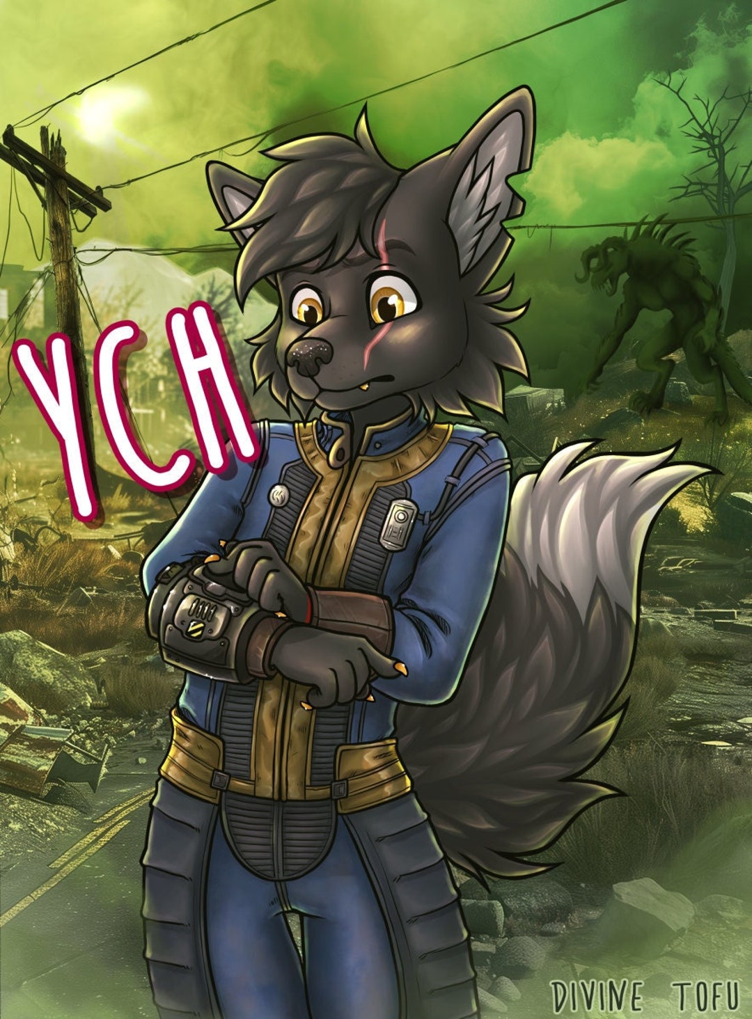 YCH Fallout Vault Dweller Furry / Anthro / Fursona Con Badge Custom Art ...