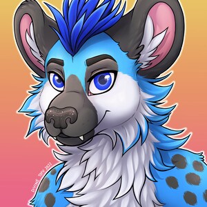 Headshot - Furry / Anthro / Fursona Con Badge - Custom Art Character ...