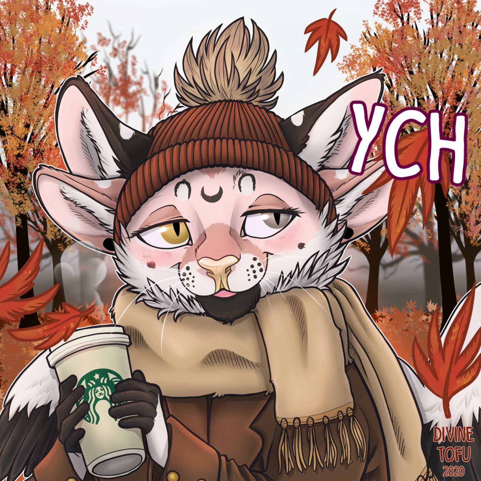 YCH Fall Vibes Furry / Anthro / Fursona Con Badge Custom - Etsy