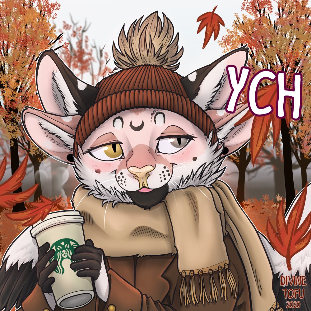 YCH Fall Vibes Furry / Anthro / Fursona Con Badge Custom | Etsy