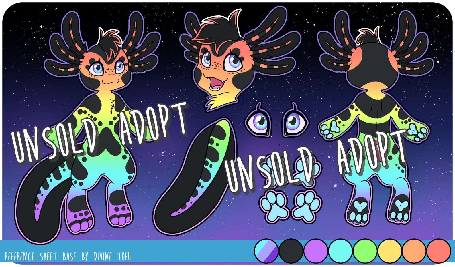 Axolotl Base Reference Sheet Male/female/genderless Anthro - Etsy