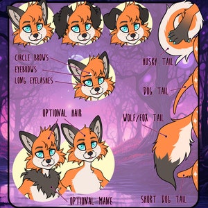 Canine Base Reference Sheet Fox, Dog, Wolf Male/female Anthro Furry Art ...