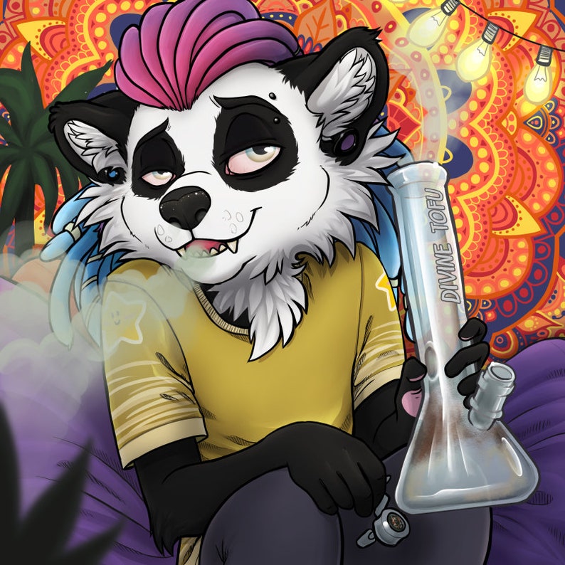 YCH 420 Bong Furry / Anthro / Fursona Con Badge Custom Art - Etsy UK