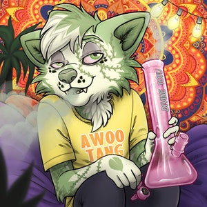 YCH 420 Bong - Furry / Anthro / Fursona Con Badge - Custom Art ...