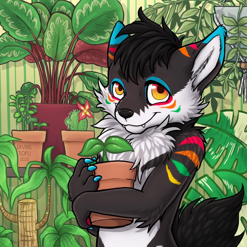 YCH Plant Babies Furry / Anthro / Fursona Con Badge Custom | Etsy