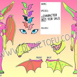 Bat Female Base Reference Sheet - Anthro Furry Art / Instant Download ...