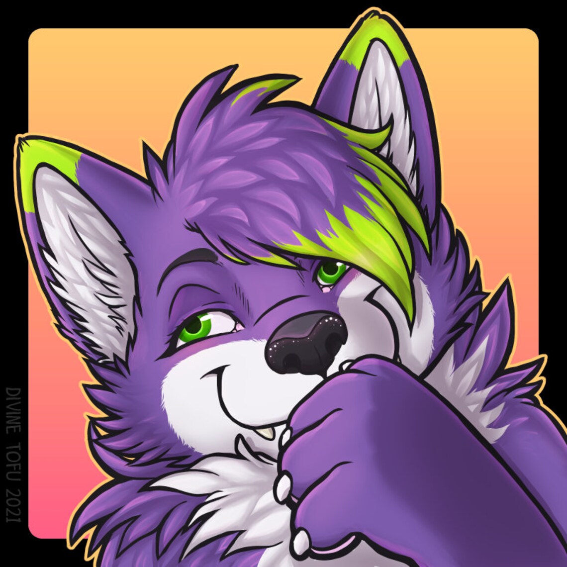 YCH Giggling Icon Furry / Anthro / Fursona Con Badge | Etsy