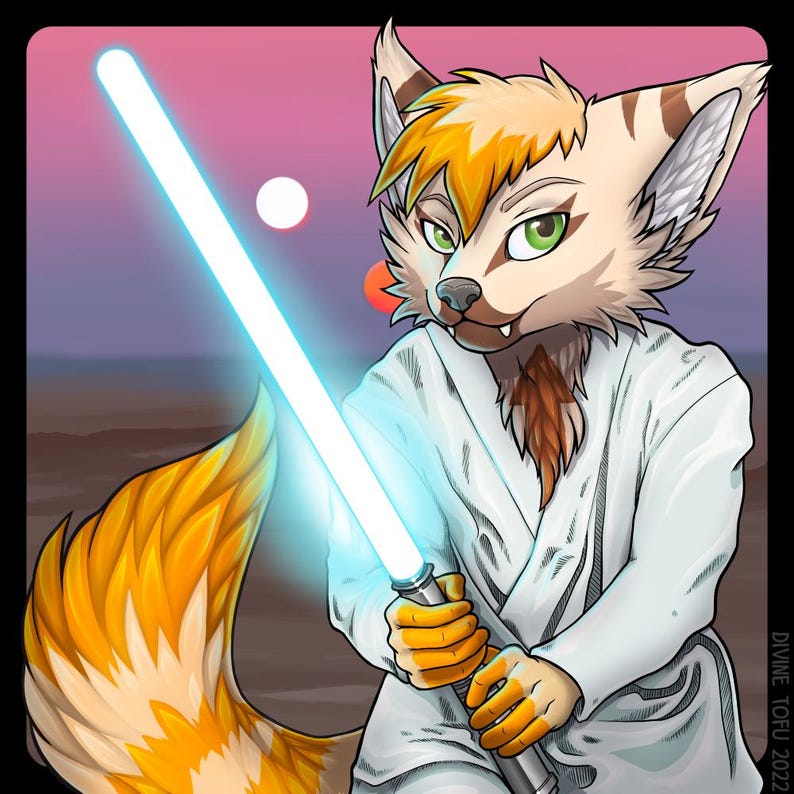 YCH Star Wars Lightsabre - Furry / Anthro / Fursona Con Badge - Custom ...