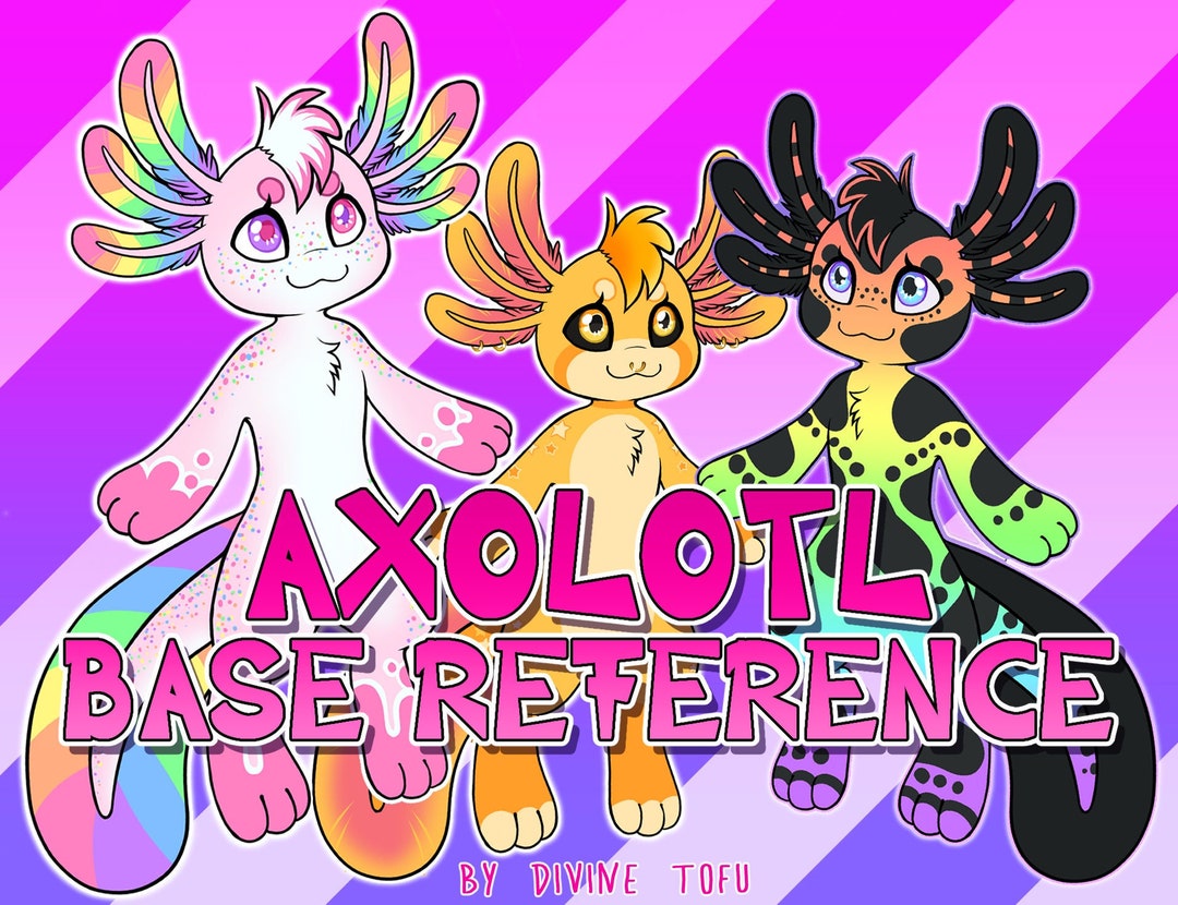 Axolotl Base Reference Sheet Male/female/genderless - Anthro Furry Art / Instant Download - Etsy