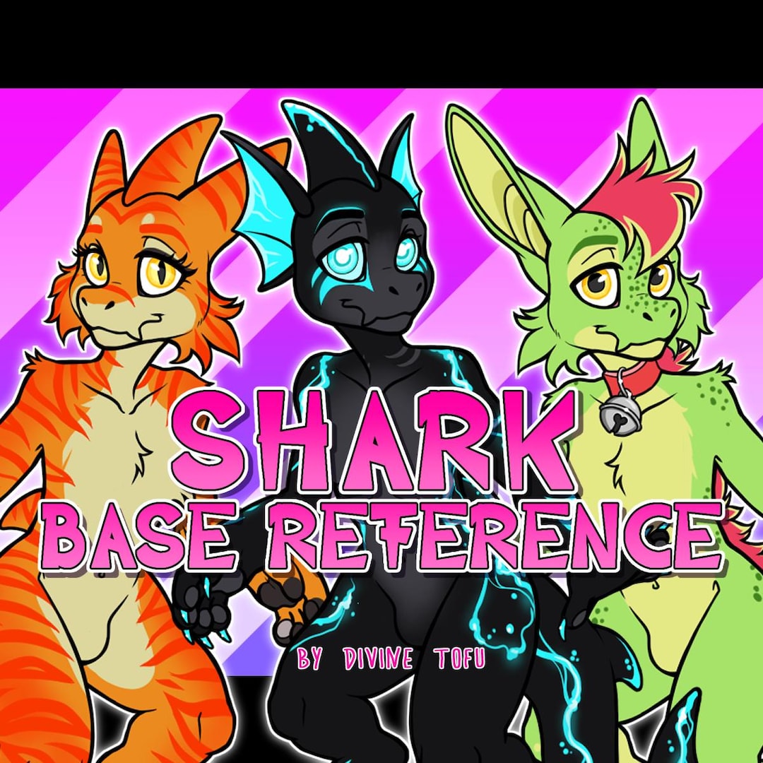 Shark Base Reference Sheet Male/female/genderless/kobold - Anthro Furry ...