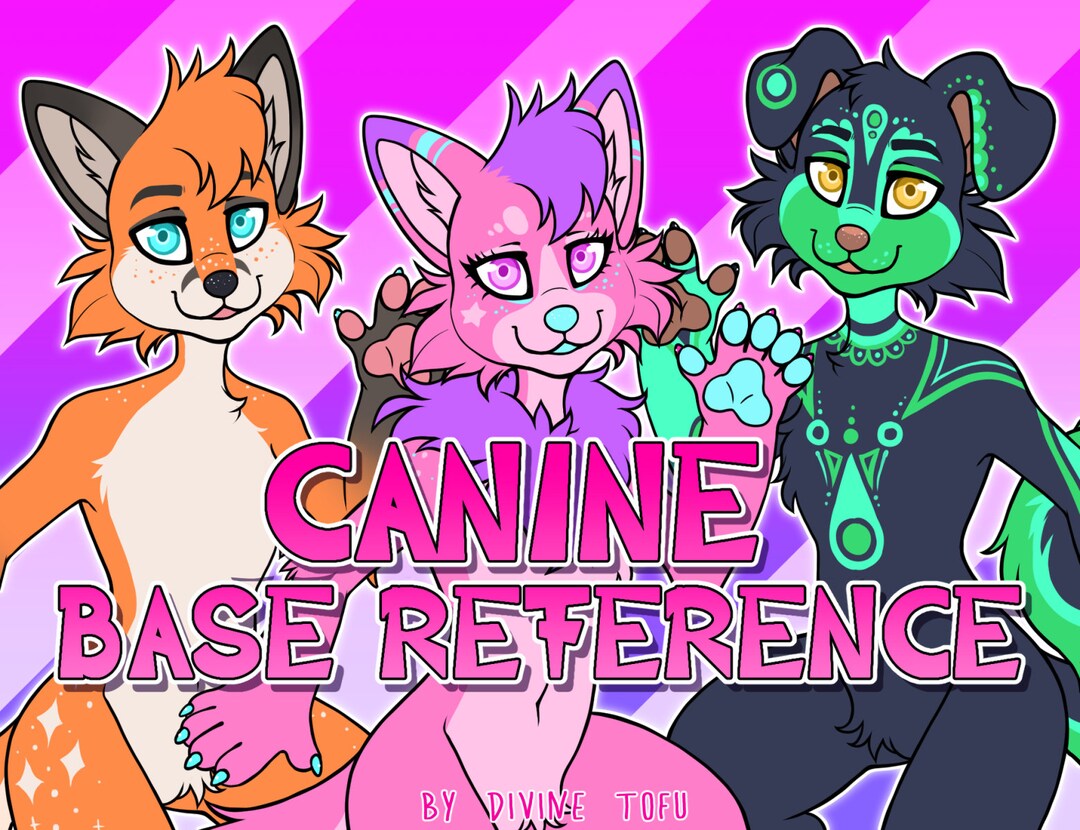 Canine Base Reference Sheet Fox, Dog, Wolf Male/female Anthro Furry Art ...