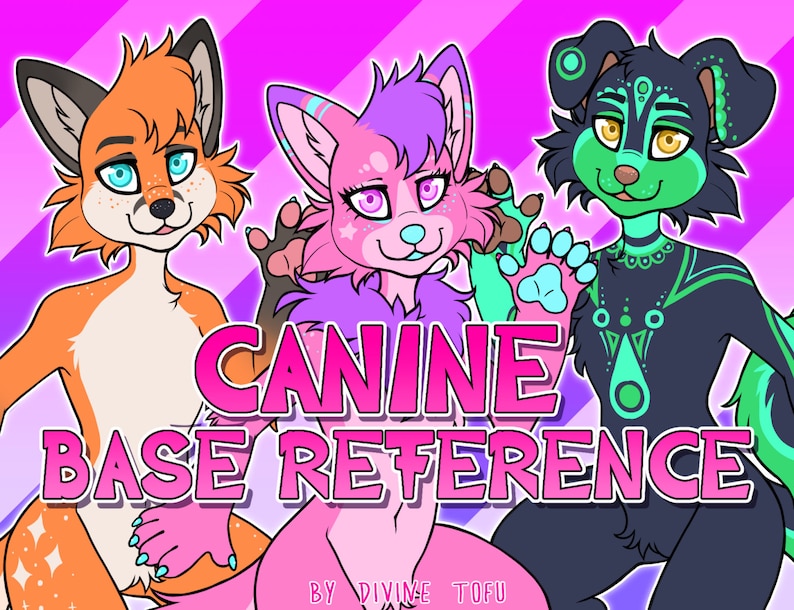 Canine Base Reference Sheet - Fox, Dog, Wolf - Male/female - Anthro ...