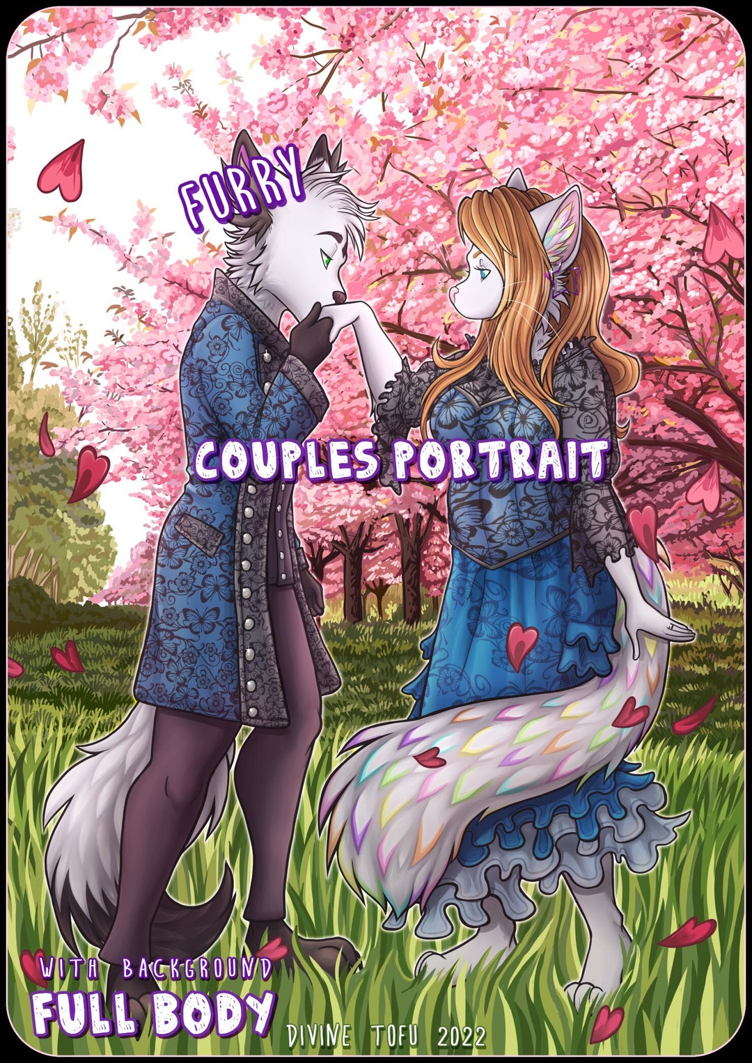 Couples Digital Furry Portrait - Custom Illustration [YOUR CHARACTER ...