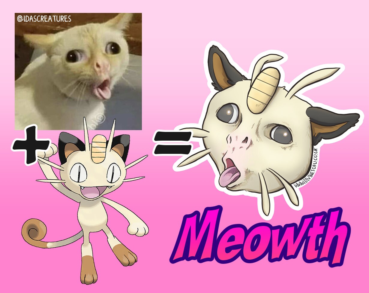 Pokemon Meme Cats Conjunto de pegatinas de vinilo mate - Etsy España
