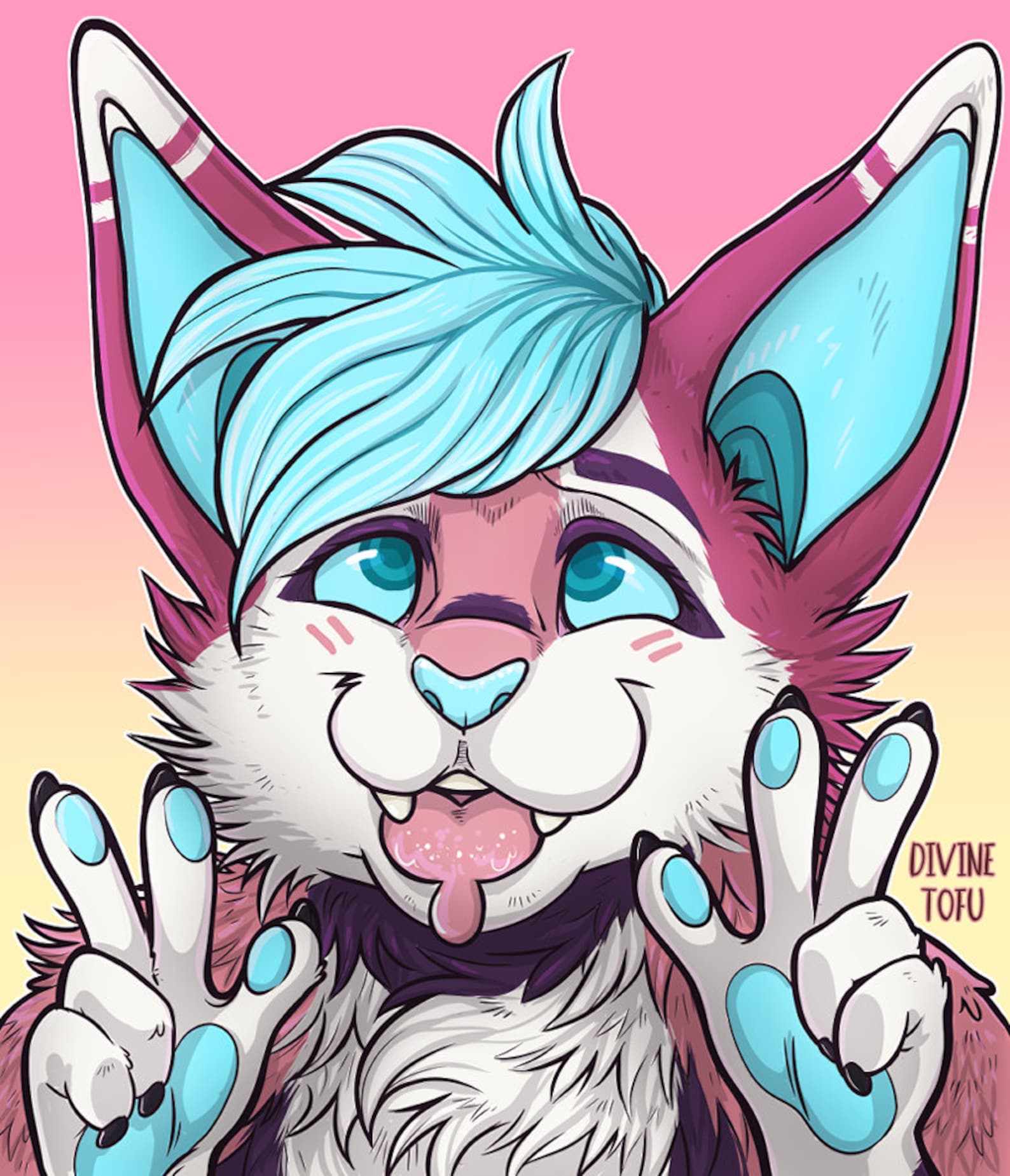 YCH Peace Sign Furry / Anthro / Fursona Con Badge Custom - Etsy UK