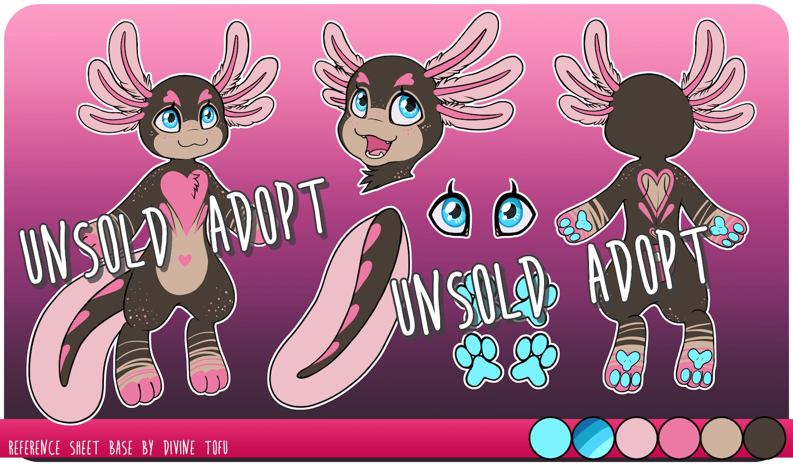 Axolotl Base Reference Sheet Male/female/genderless Anthro - Etsy